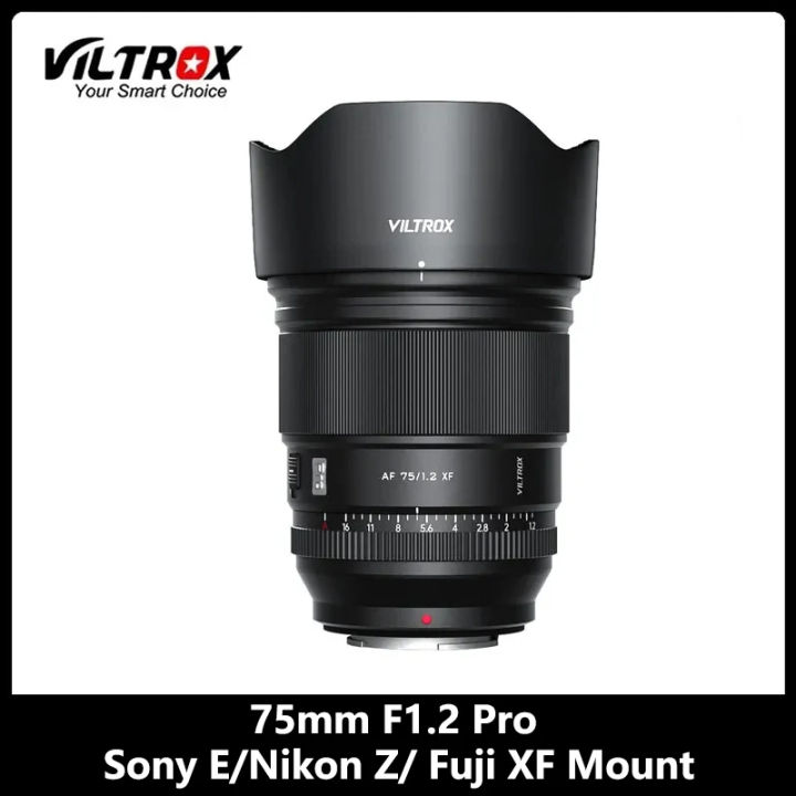 VILTROX 75mm F1.2 Pro E/Z/XF Auto Focus Large Aperture APS-C Prime Lens For Sony E-mount Nikon Z ...