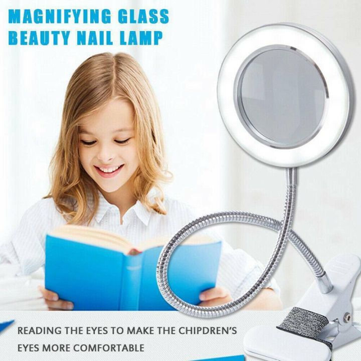 Desk Table Top 8X Magnifying Glass Beauty Nail Salon Tattoo Magnifier ...
