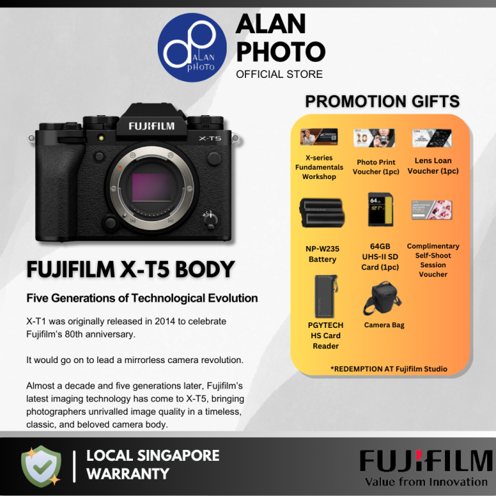 FUJIFILM X-T5 XT5 Mirrorless Camera Body | 40.2MP BSI Imaging Sensor | 6.2K 30FPS | Fujifilm ...