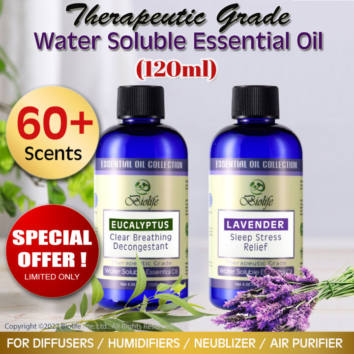 Biolife Water Soluble Aromatherapy Essential Oil (120ml), 60+ Scents ...