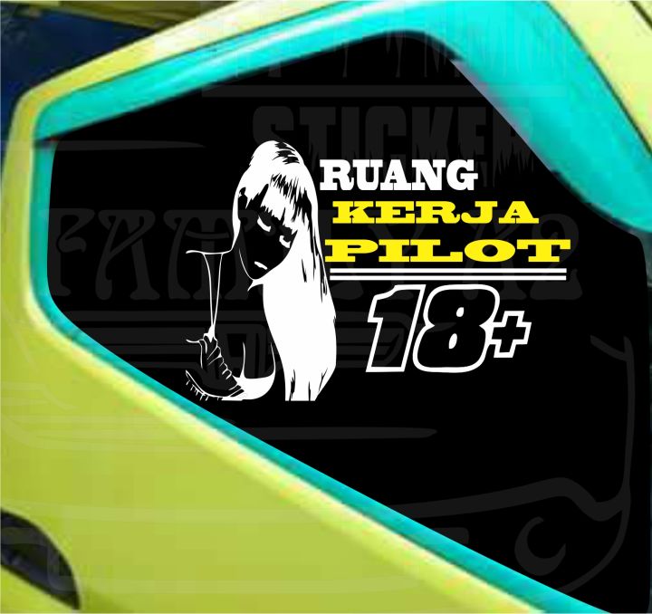 Promo stiker Gambar cutting sticker termurah wanita ruang kerja pilot ...