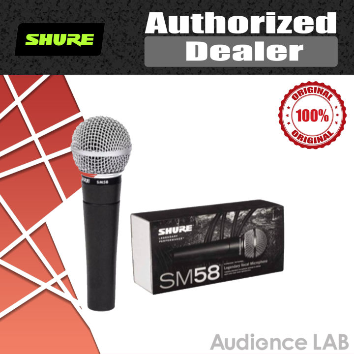 Shure SM58-LC Handheld Dynamic Vocal Microphone Mic Clamp Cable Tie and Storage Bag (SM58 SM-58 ...