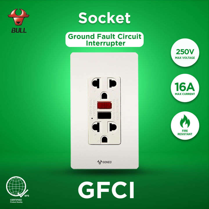 Bull 2 Gang GFCI Outlet w/ Indicator Light G34Z233B | Lazada PH