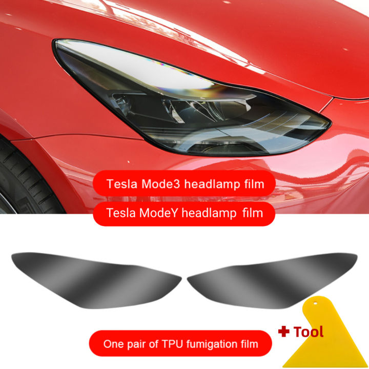 Headlight Protector Film Sticker With Tool For Tesla Model3 Tesla ...