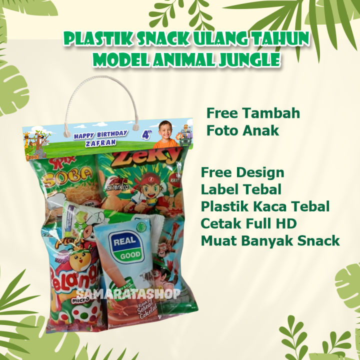 Tas Label Ultah Jajan Snack Plastik Ulang Tahun Custom Foto Anak Tema ...