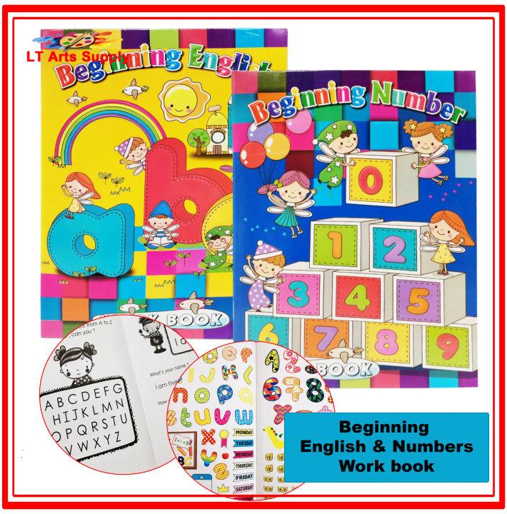 Pre-school learning activity English ABC & Number practice work book ...