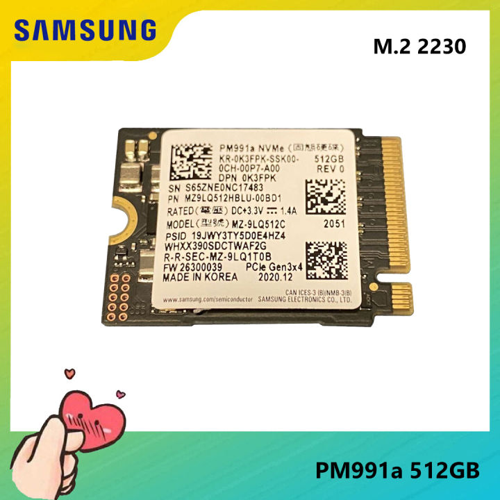 [Ready to Ship] Samsung PM991a 512GB M.2 2230 NVMe Replacement SSD for Microsoft Surface Laptops ...