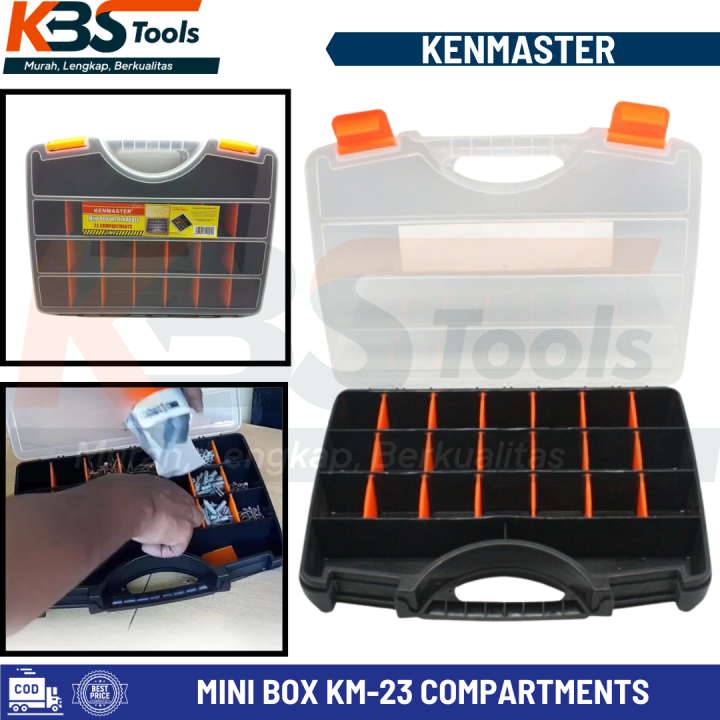 Tool Box Mini Kotak Tempat Komponen Mur Baut 23 Sekat Kenmaster ...