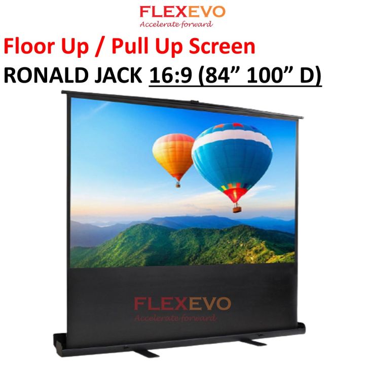 Ronald Jack 16:9 84 100 Inch Diagonal Portable Floor Up / Pull Up ...