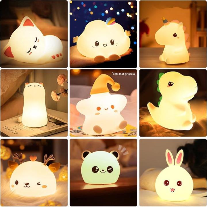 (SG Ready Stock) Upgrade with Remote Cartoon Cute Night Light USB ...