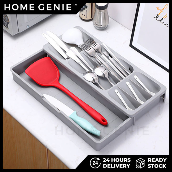 New 3 In 1 Practical Drawer Organizer Tray Spoon Cutlery Separation ...