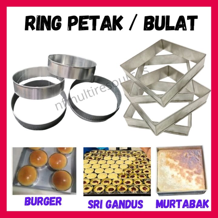 Ring Burger Acuan Roti Oblong Sosej Hot Dog Mould Murtabak Mini Petak ...