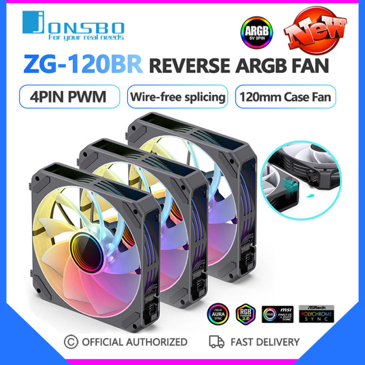 Jonsbo ZG-120BR ZG-120W Reverse Case Fan Wire-free Splicing Side Light ...
