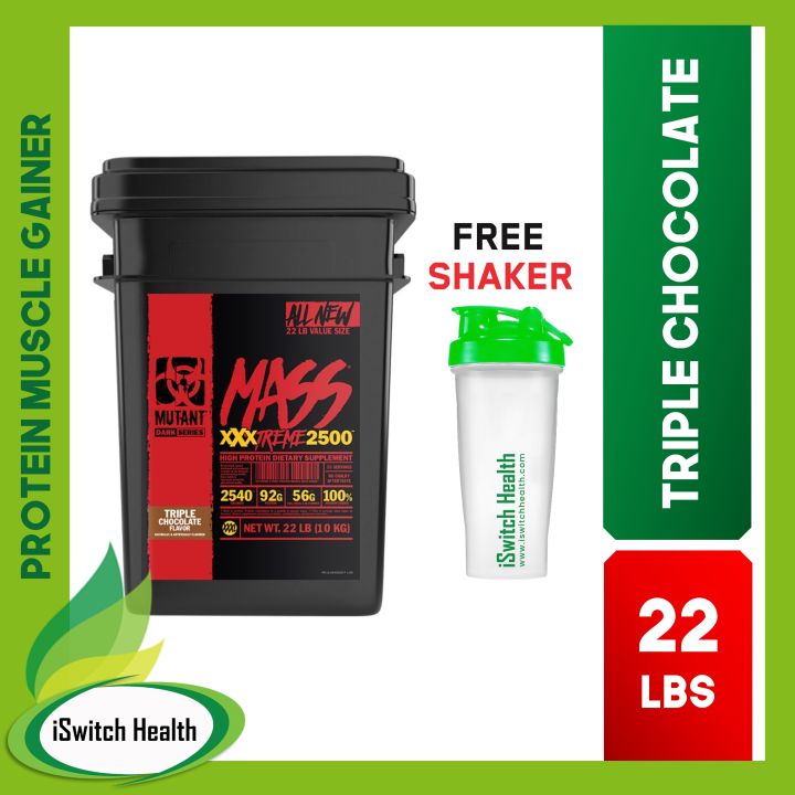 Mutant Mass Extreme 2500 Triple Chocolate - 22lbs | Mass Gainer Extreme | Weight Gainer | Mutant ...