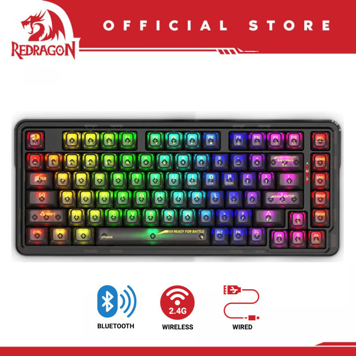 Redragon Elf Pro K649CTB-RGB-Pro Wireless Crystal 75% Gasket Hot ...