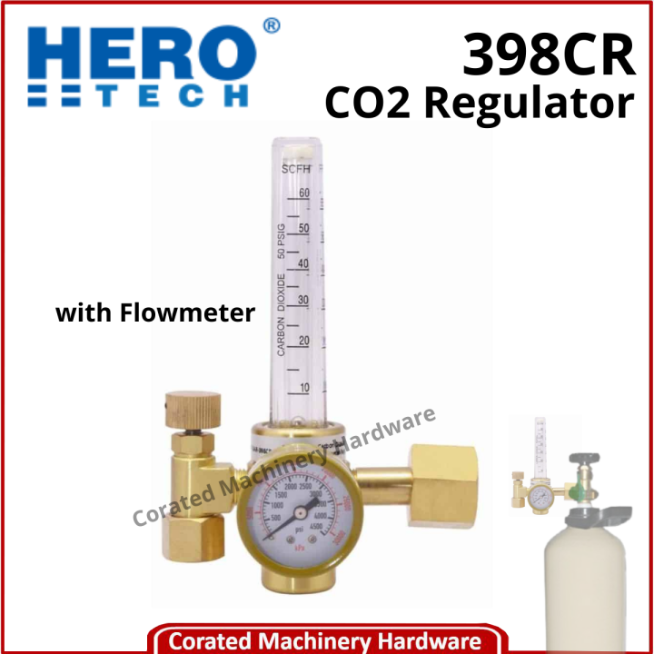 [Corated] Hero Tech CO2 Regulator with Flowmeter 398CR MIG Welding | Lazada