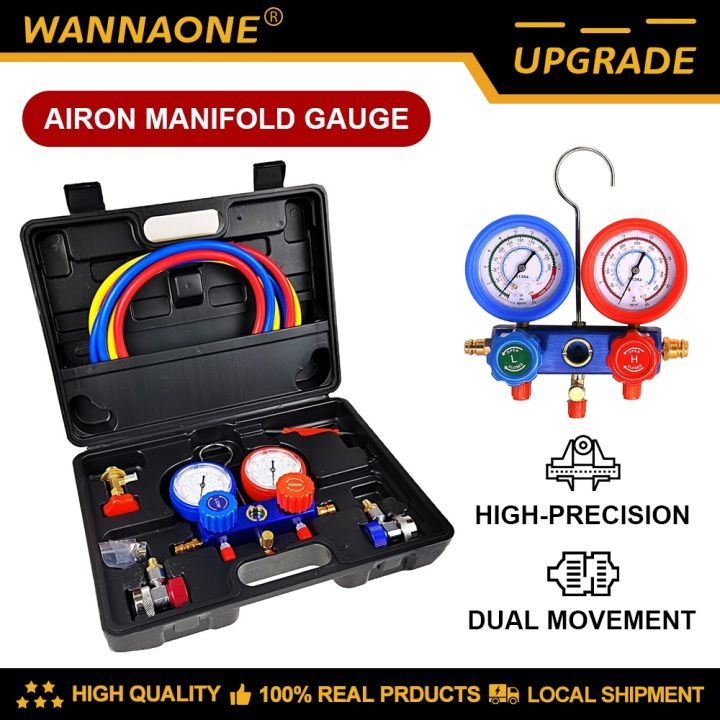R134a Car Aircon Manifold Gauge Freon Pressure Gauge AC Manifold Gauge ...
