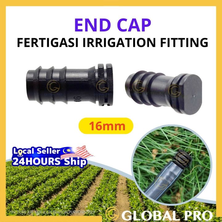 16MM END CAP LDPE PolyPipe Fertigasi Irrigation Fitting Water Pipe ...