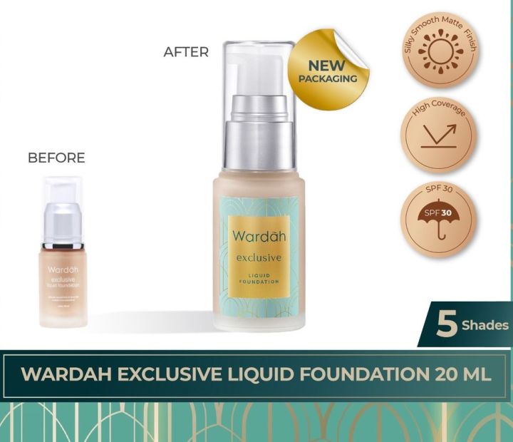 WARDAH EXCLUSIVE LIQUID FOUNDATION SPF 30 20ML | Lazada Indonesia