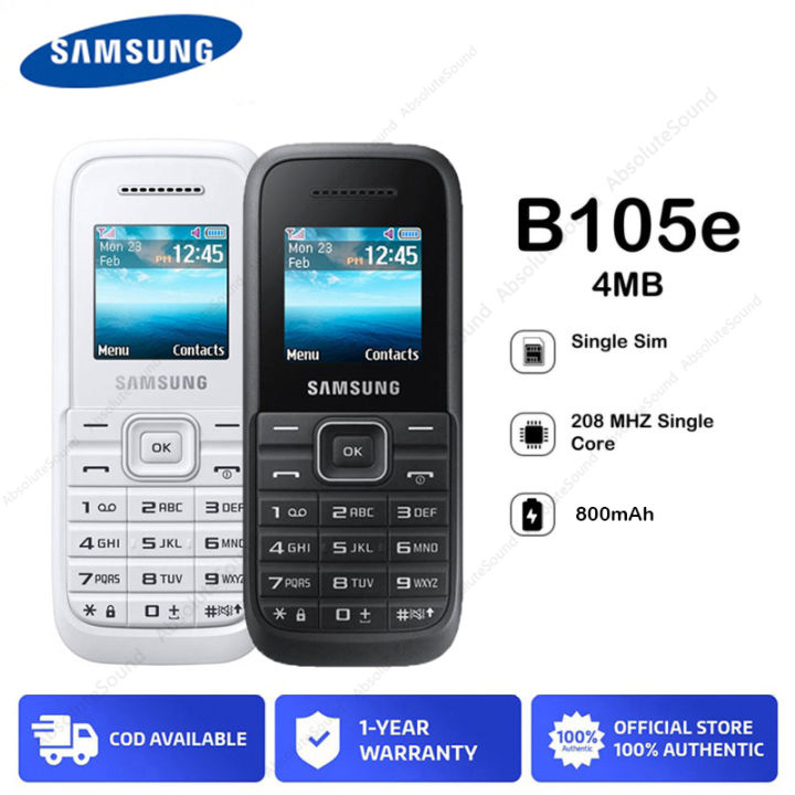 SAMSUNG B105E Keypad Phone Original Backup cellphone Single Sim mobile ...