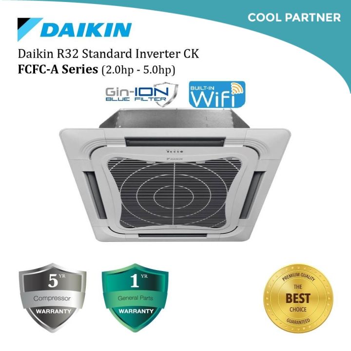 DAIKIN 2.0-6.0HP Inverter Ceiling Cassette Air Conditioner FCF Series ...