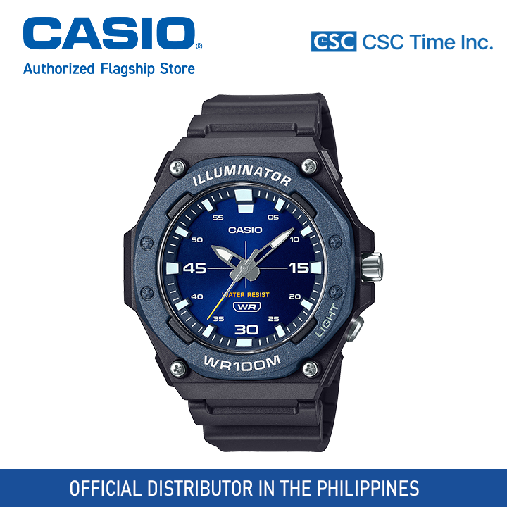 Casio (MW-620H-2AVDF) Black Resin Strap 100 Meter Quartz Watch For Men ...