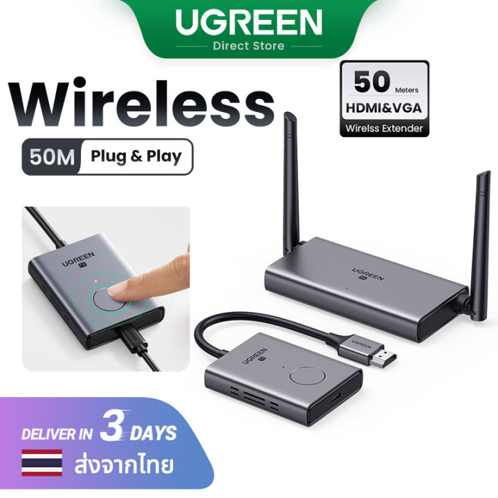 【HDMI】UGREEN 5G Wireless HDMI Extender with HDMI + VGA Port 50 Meters ...