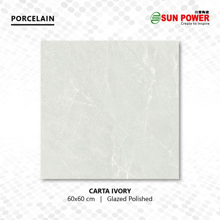 Granit Lantai - CARTA IVORY 60x60 | Lite Series | Sun Power | Lazada Indonesia