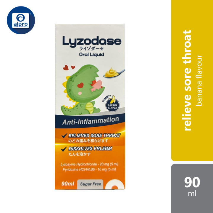 Lyzodase Oral Liquid 90ml | Relieve Sore Throat | Lazada