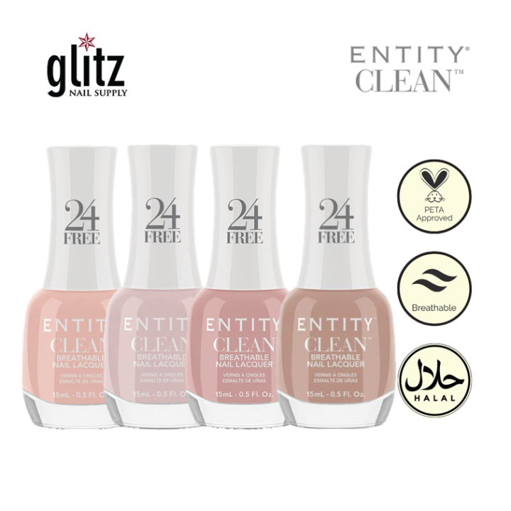 ENTITY CLEAN Halal Breathable Nail Lacquer Polish Neutral Nude Colors ...