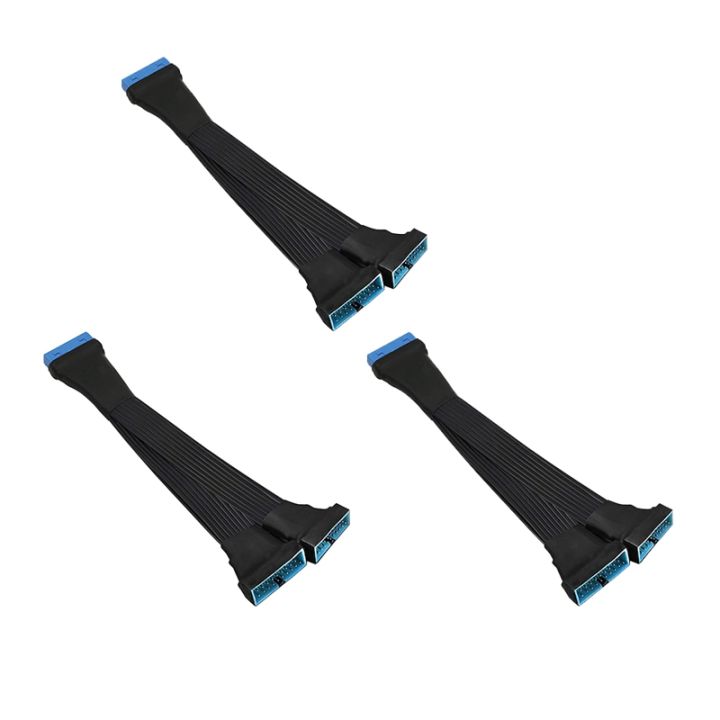 3 Pcs USB 3.0 Header Extension Cable, 19/20 Pin 1 to 2 Y Splitter ...