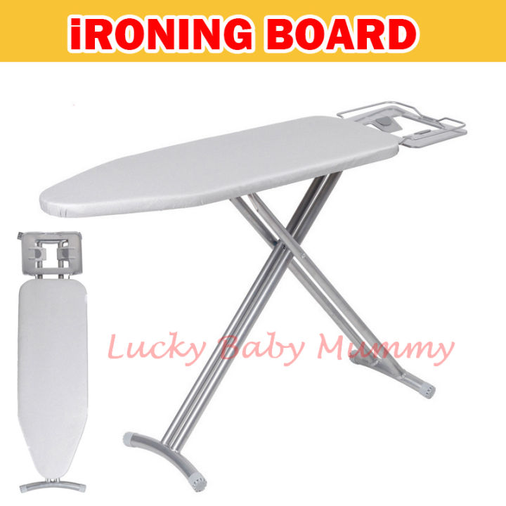 Standing Ironing Board with Premium Board Cover and Iron Rest ...
