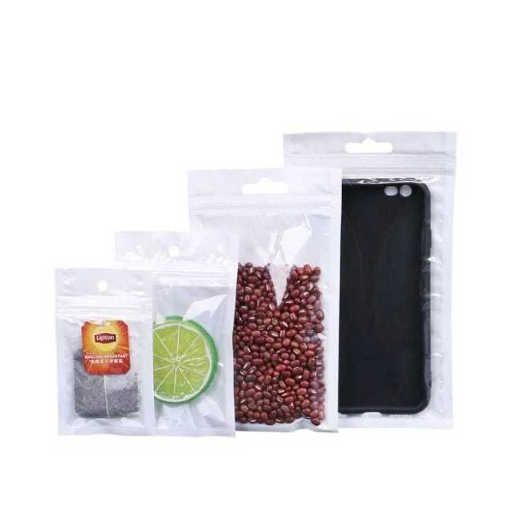 RMI Clear White Translucent Zipper Bag/Self Seal Ziplock Plastic Retail ...