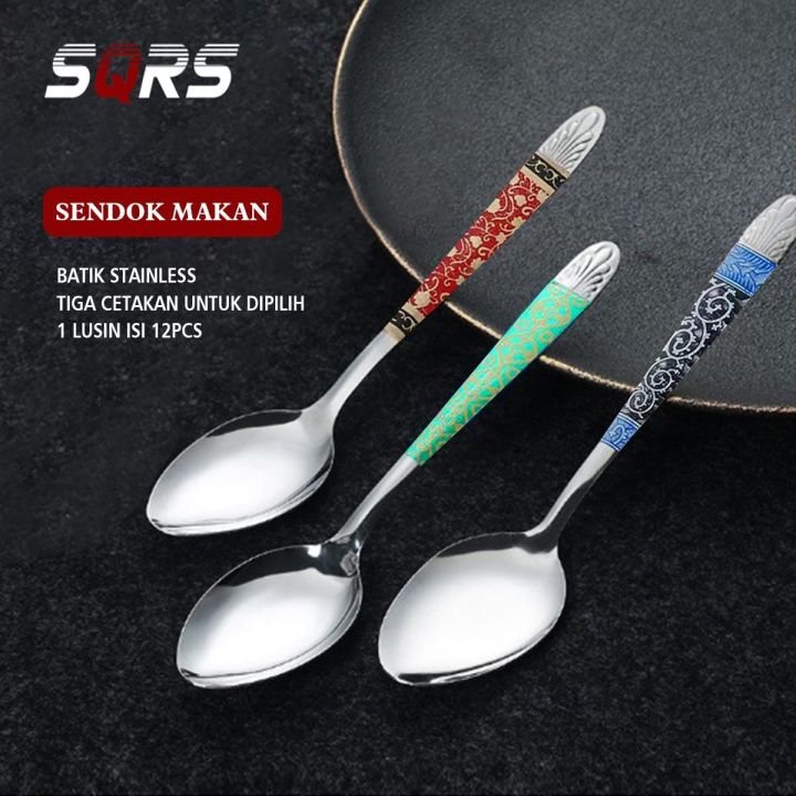 COD PROMO Sendok Makan Stainless Motif Batik Stainless / sendok Batik ...