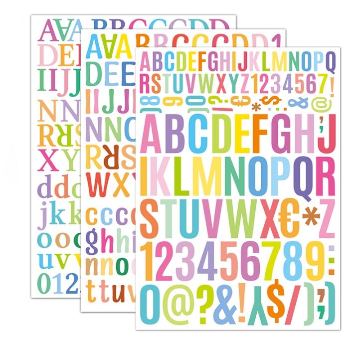 Multiple Fonts Colorful Alphanumeric Stickers Waterproof Decoration DIY ...