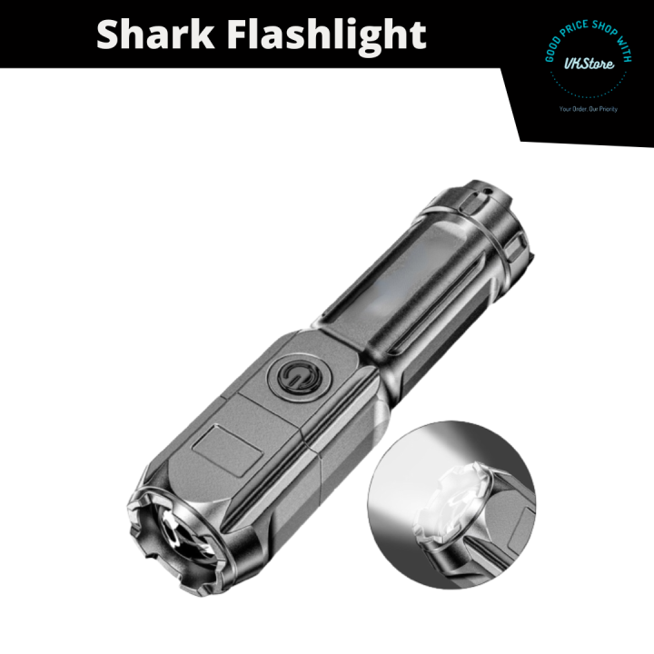 SHARK Touch Light Torchlight Lampu sulut Lampu Suluh boleh dicas semula ...