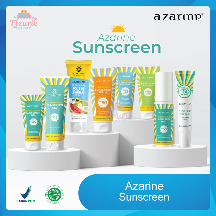 Azarine Hydrasoothe Sunscreen Mist / HydraMax-C Sunscreen Serum SPF 50 ...