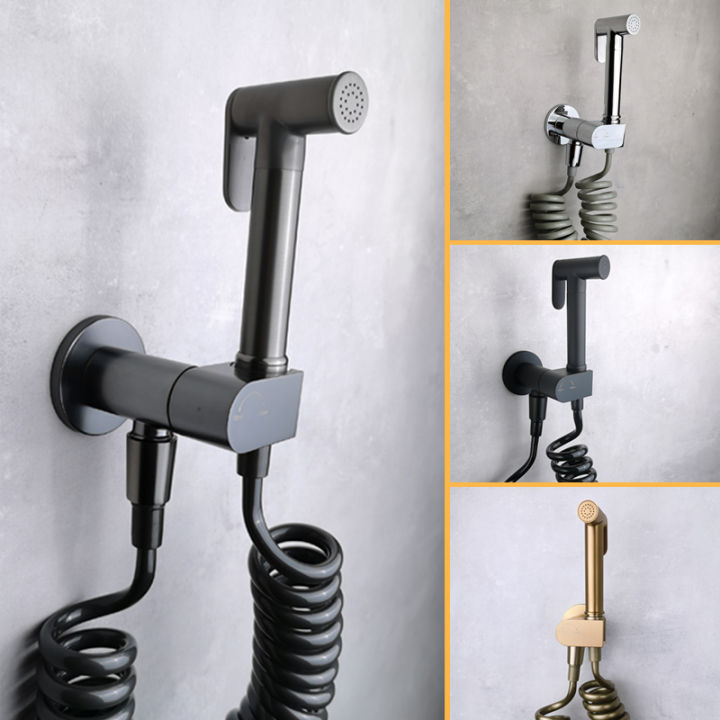 Grey Black Bidet Sprayer Set Chrome Gold Solid Brass Valve High ...