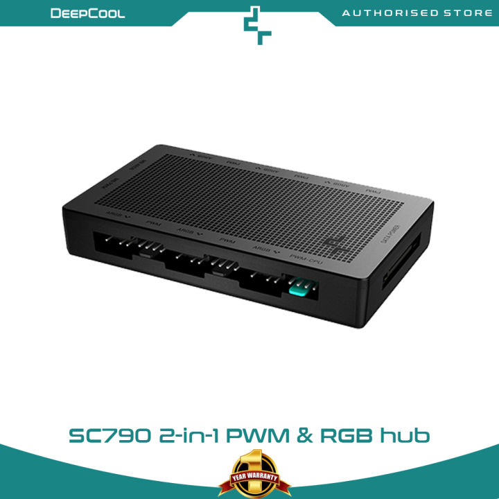 DEEPCOOL SC790 2-in-1 PWM & RGB hub | ARGB-3Pin & PWM-4 Pin & 6 Ports x ...