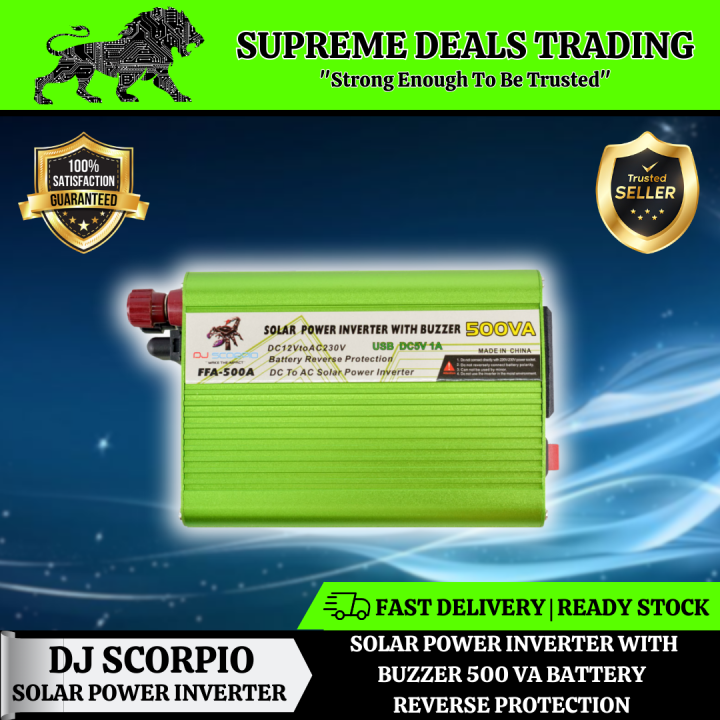 HEAVY DUTY SOLAR POWER INVERTER WITH BUZZER BATTERY REVERSE PROTECTION ...