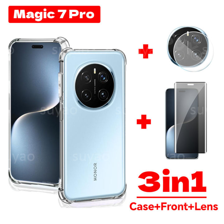 สำหรับ Honor Magic 7 Pro 7Pro 2024 3in 1เคสมือถือโปร่งแสงเคส6 6Pro Magic7 Magic7Pro Magic6 TPU ...