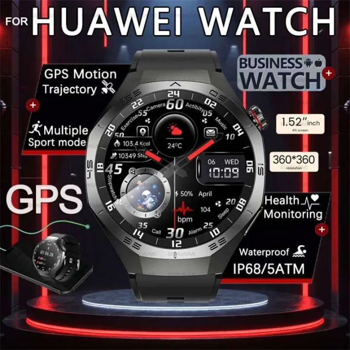 2025 New For Huawei GT5 Pro Sports Smart Watch Men GPS trackr 1.52" HD ...