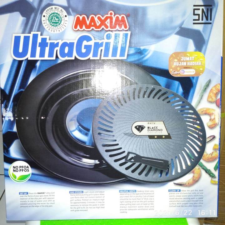 ultra grill bakaran berbahan Teflon anti lengket dan panggangan Maxim ...