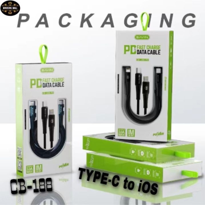 { CB-188 } BAVIN PD TYPE-C TO IOS FAST CHARGE DATA CABLE ( CSD ) DATA ...