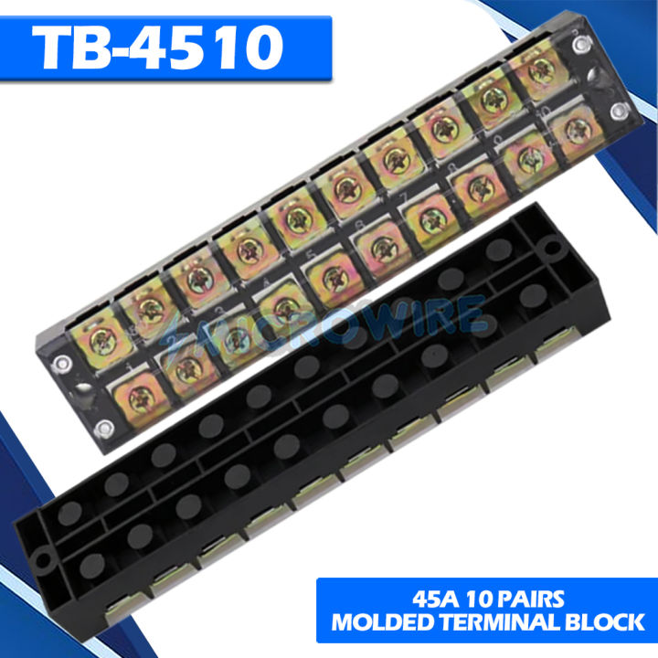 MW 45A Terminal Block TB-4510 – 10-Pin Molded Type Electrical Connector, 600V | Lazada PH