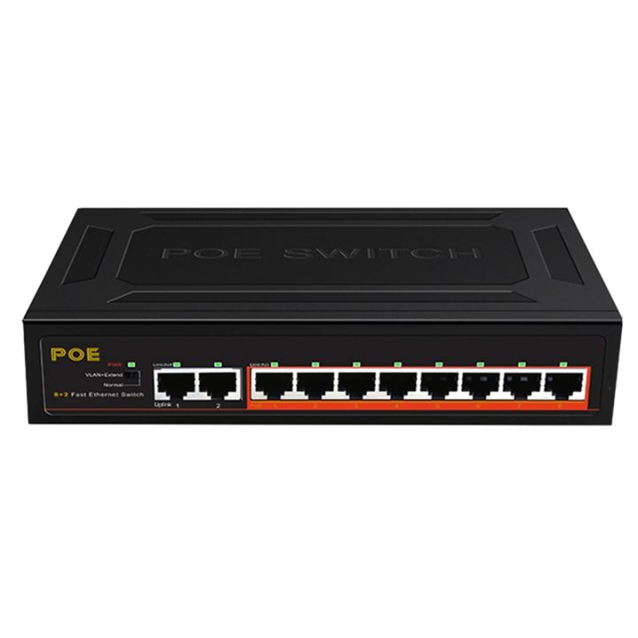 10 Ports Poe Switch 100mbps Ethernet Smart Switch 8 Poe2 Uplink Home ...