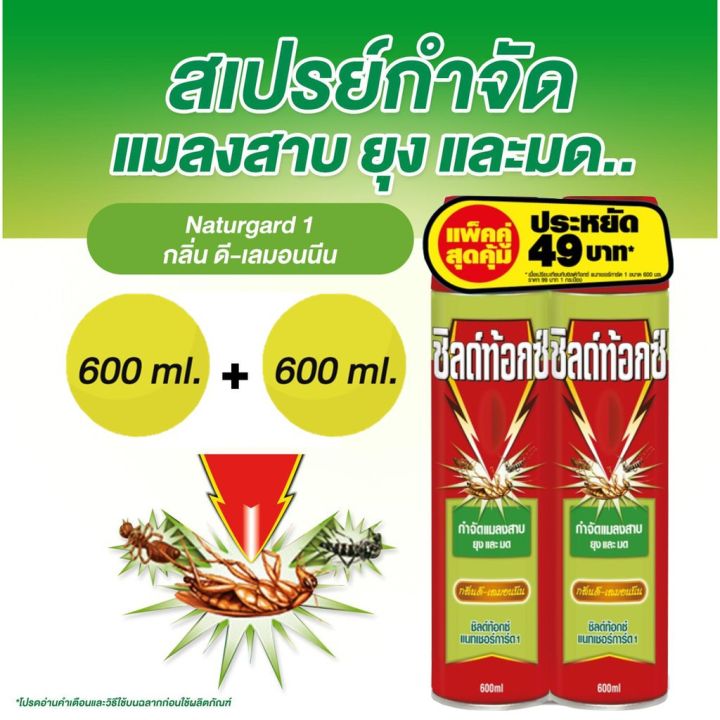 Shieldtox ชิลด์ท้อกซ์ แนทเชอร์การ์ด1 สเปรย์กำจัดยุง,มด,แมลง, และแมลงสาบ ...