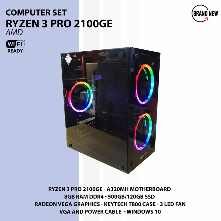 CPU ONLY ( Ryzen 3 Pro 2100GE / A320MH Mother Board / 8GB Ram DDR4 ...