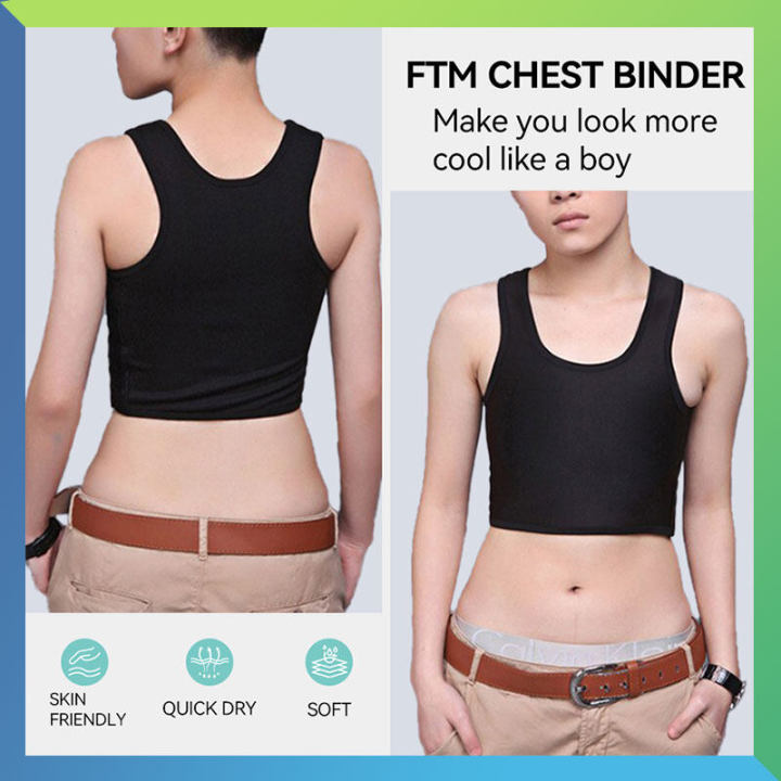 COD Chest Binder Short Buckle Breathable Breast Binder Trans Breathable ...