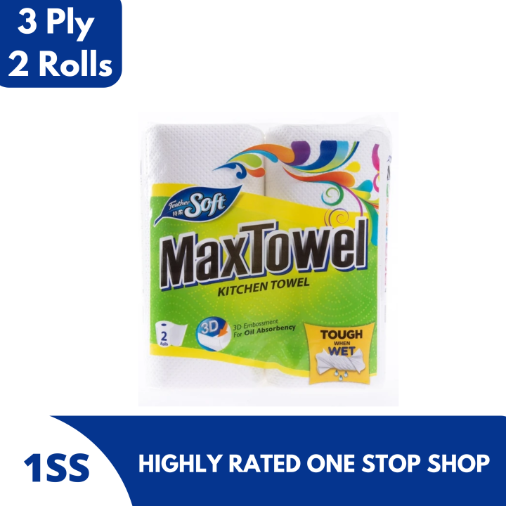 Feather Soft Max Kitchen Towel Regular, 3Ply x 2 Rolls | Lazada PH